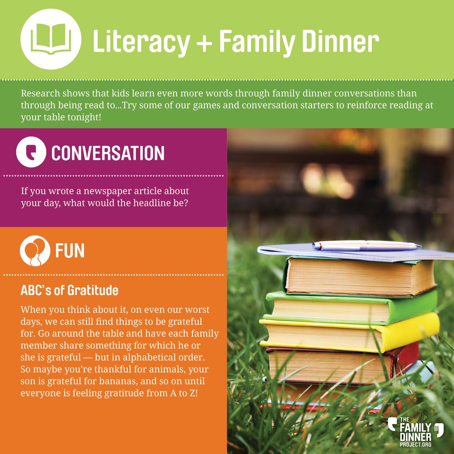 Research: Family Dinner Improves Literacy - The Family Dinner Project ...