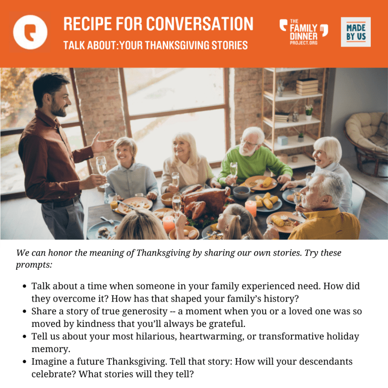 What's Your Thanksgiving Story? - The Family Dinner Project - The ...