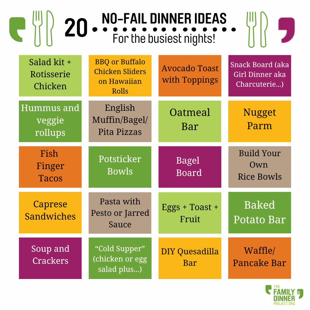 Back to School Dinner Success - The Family Dinner Project - The Family ...